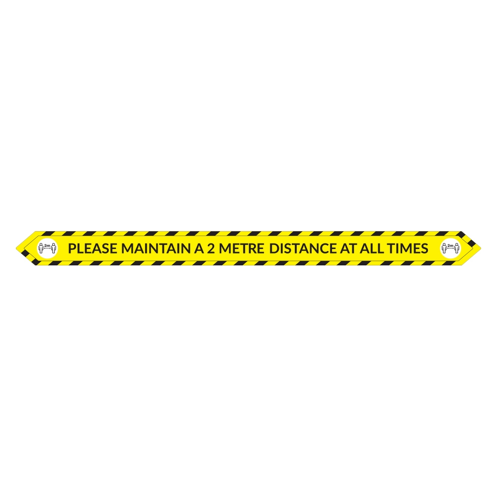2 Metre Distance Arrow Floor Sticker Physical Distancing