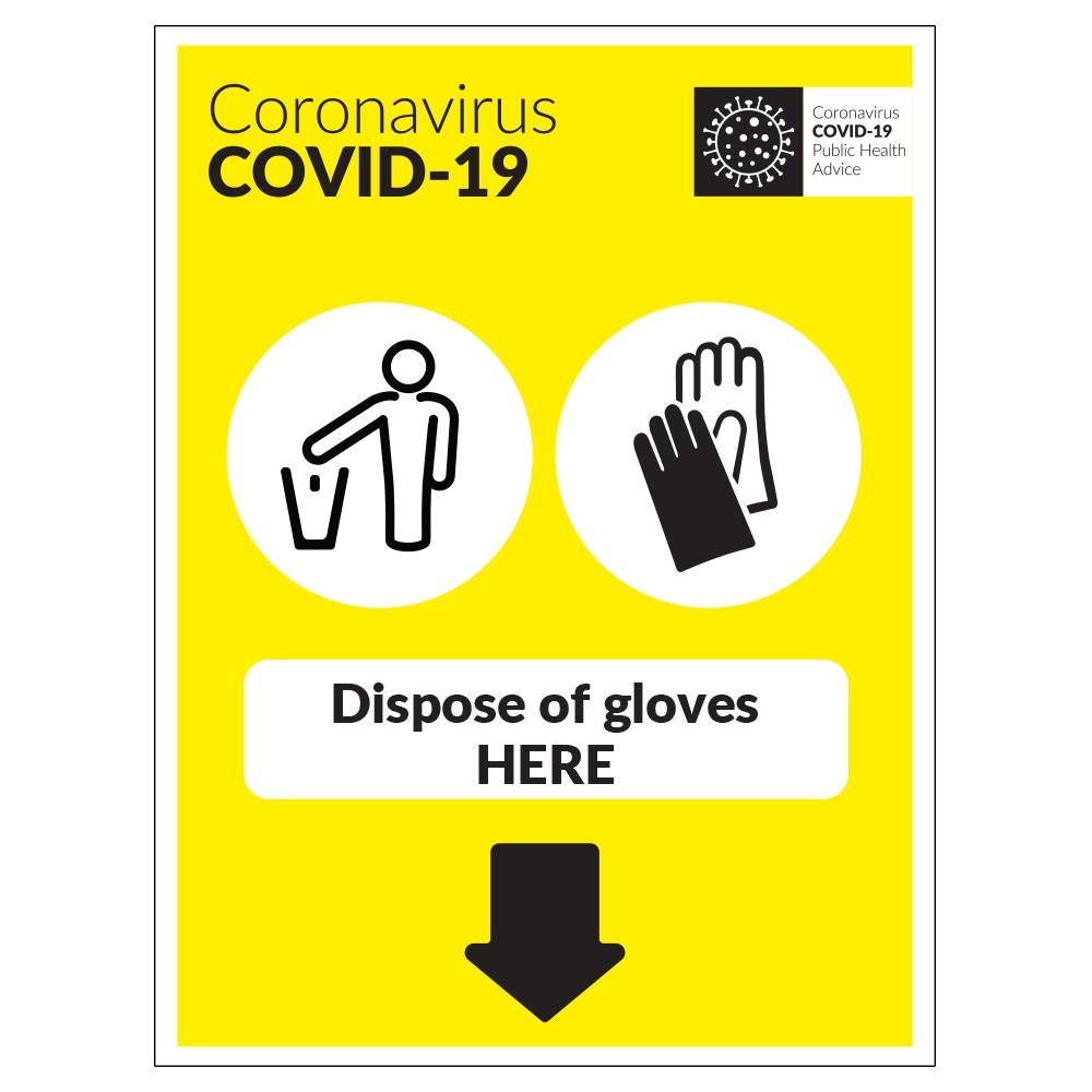 COVID-19 Dispose Of Gloves Here Sign