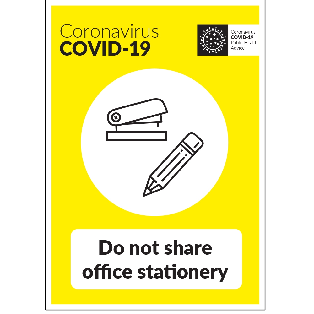 COVID-19 Do Not Share Office Stationery Sign