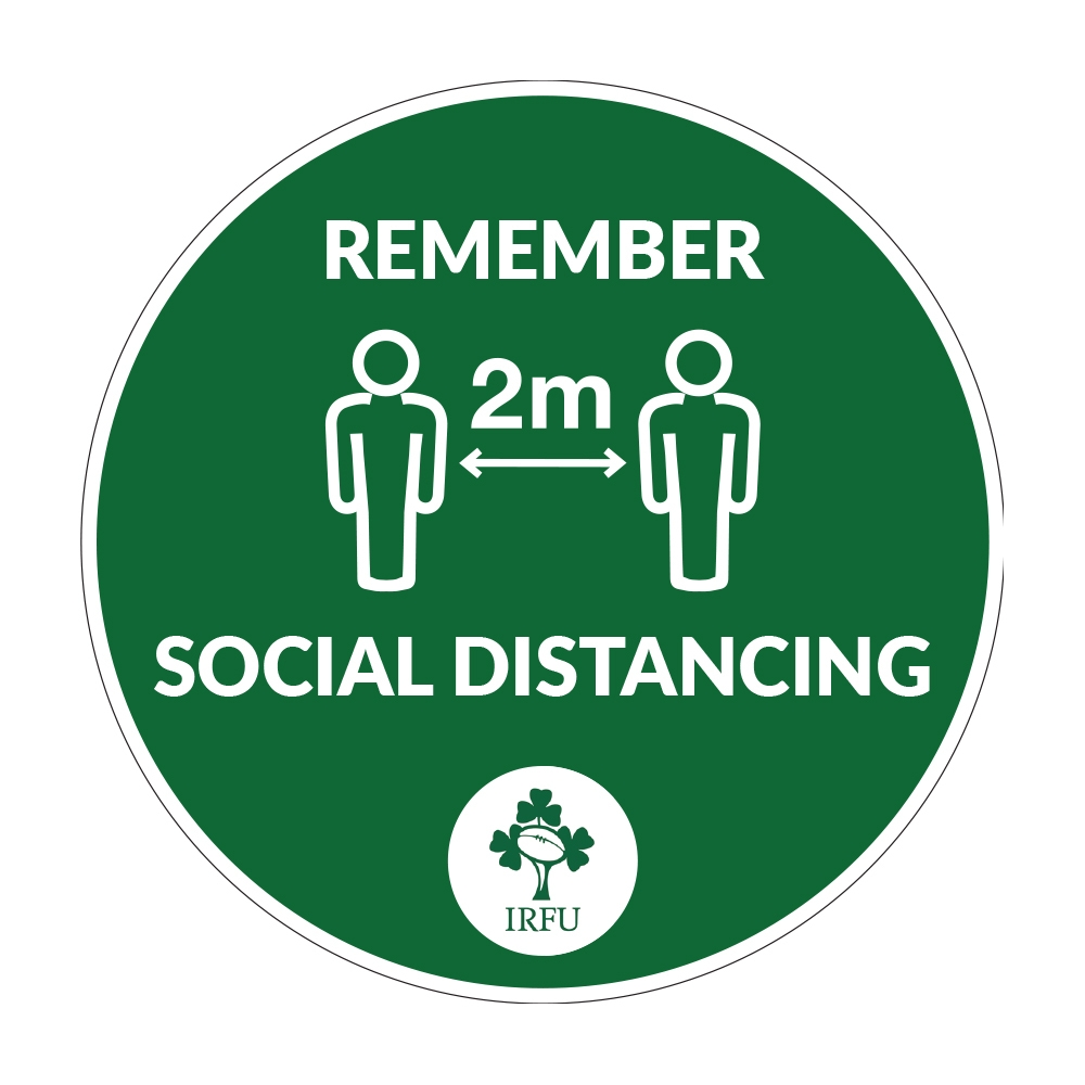 Social Distancing Floor Stickers Rugby COVID Signs