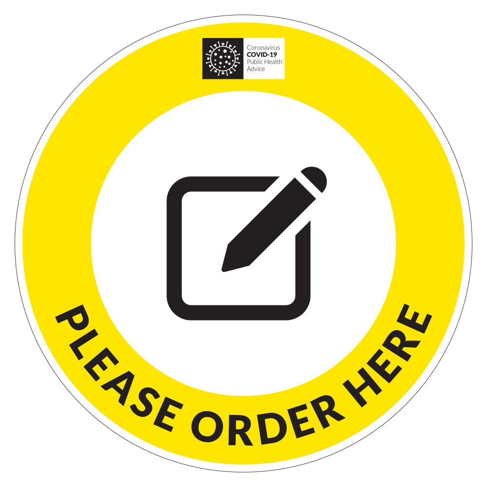 COVID-19 Please Order Here Hanging Sign