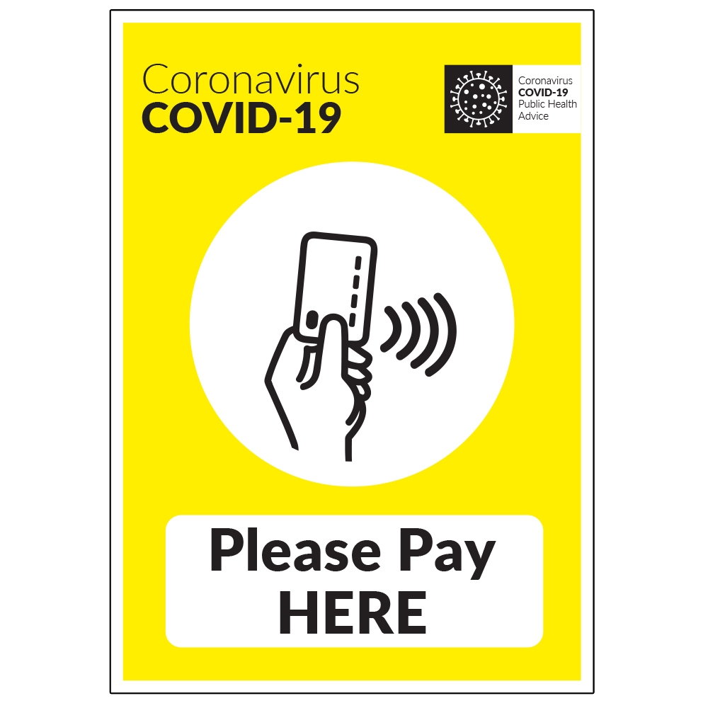 COVID-19 Please Pay Here Sign
