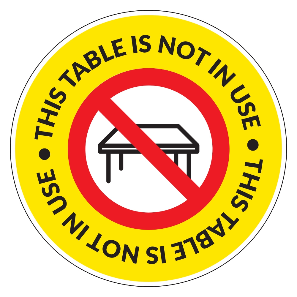 COVID-19 This Table Is Out Of Use Table Sticker