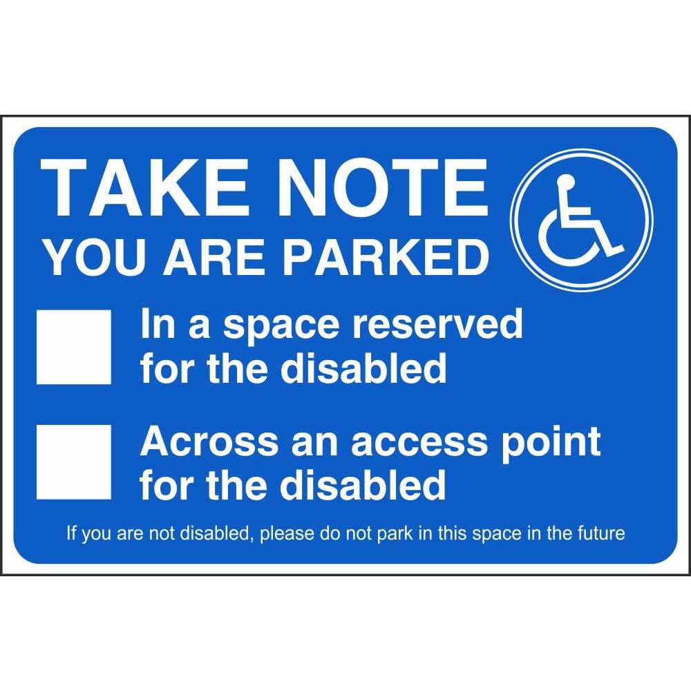 Take Note You Are Parked Adhesives | Parking Offender Adhesives