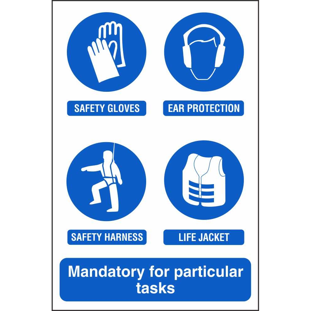 PPE Mandatory for Particular Tasks Mandatory Construction Safety Signs PPE Mandatory for Particular Tasks Mandatory Construction Safety Signs
