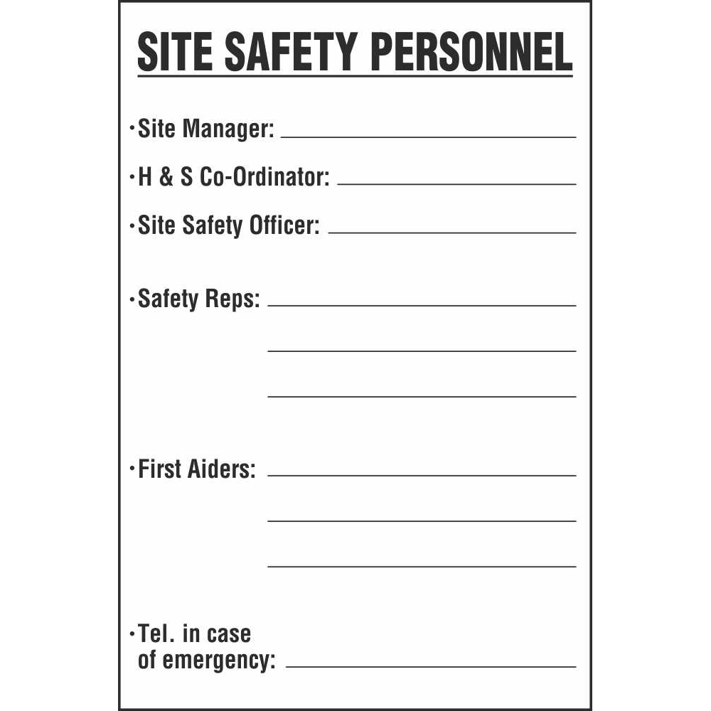Site Safety Personnel Signs | General Site Notice Signs