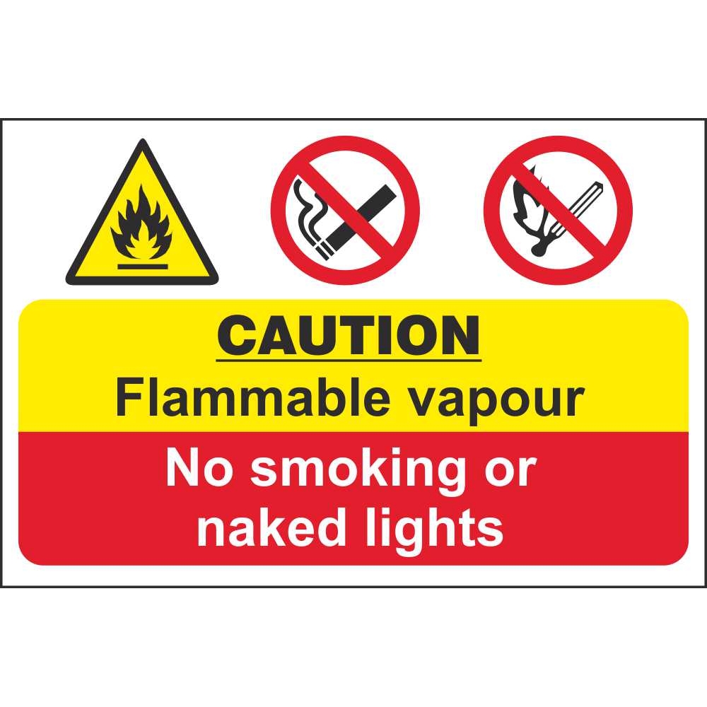 Caution Flammable Vapour No Smoking Or Naked Lights Signs | Fire ...