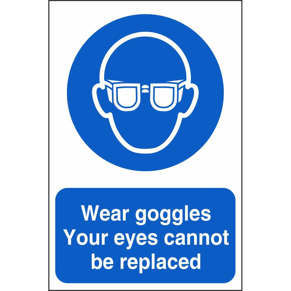 Wear Goggles Your Eyes Cannot Be Replaced Mandatory School Safety Signs