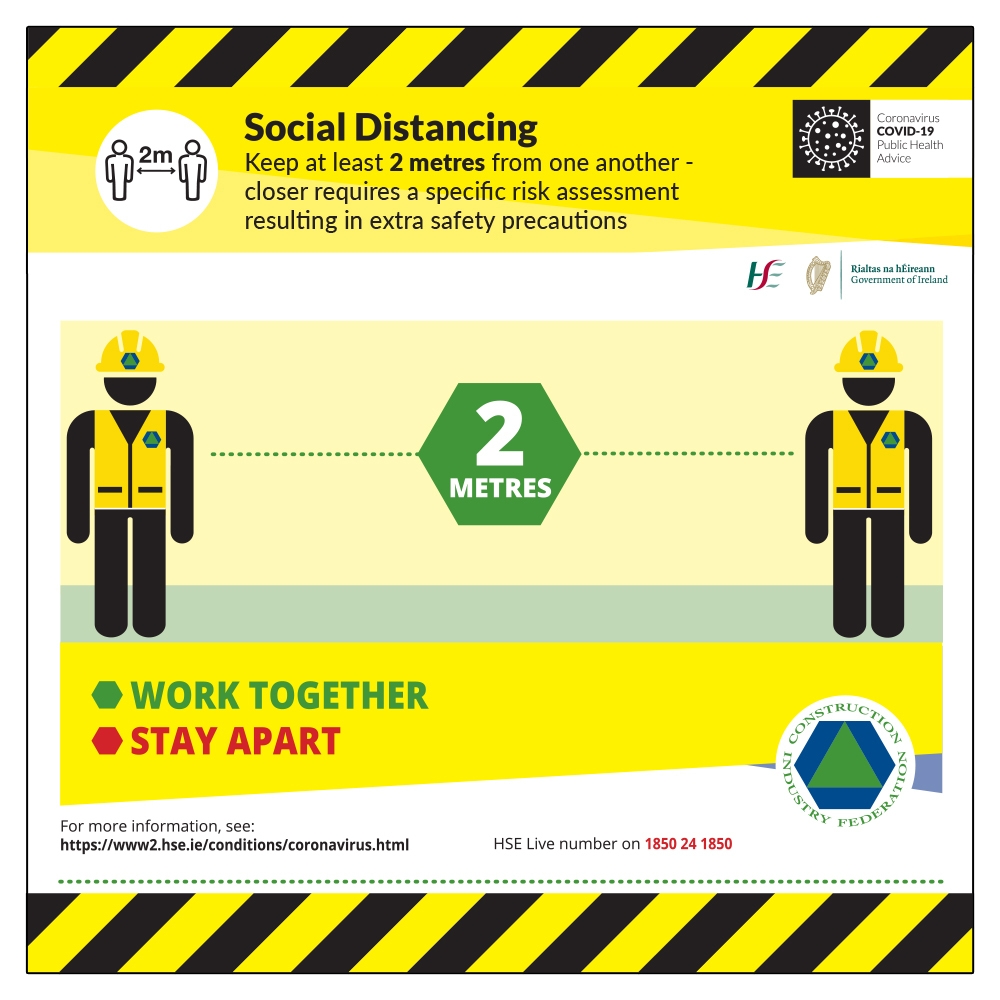 Construction Industry Federation Social Distancing Sign