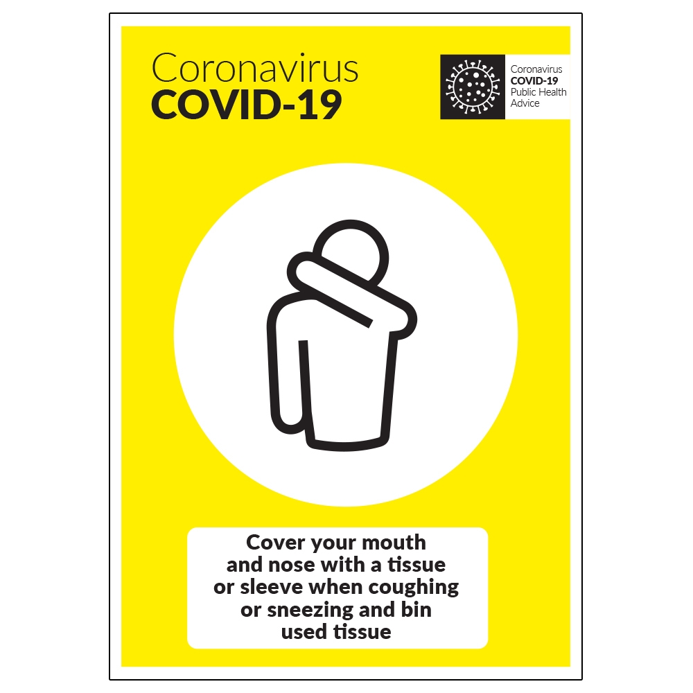 Coronavirus Cover Your Mouth Sign COVID-19 Construction