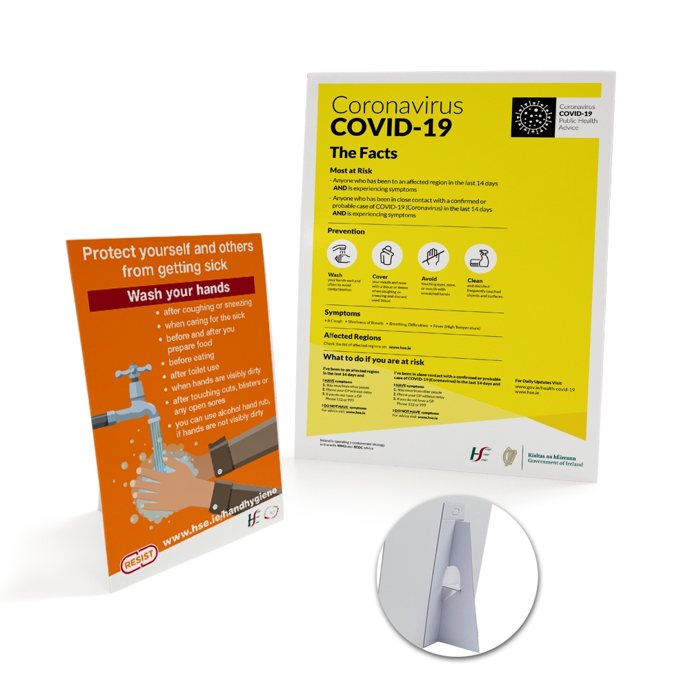 Covid-19 Desktop Awareness Sign Safety Prevention Sign