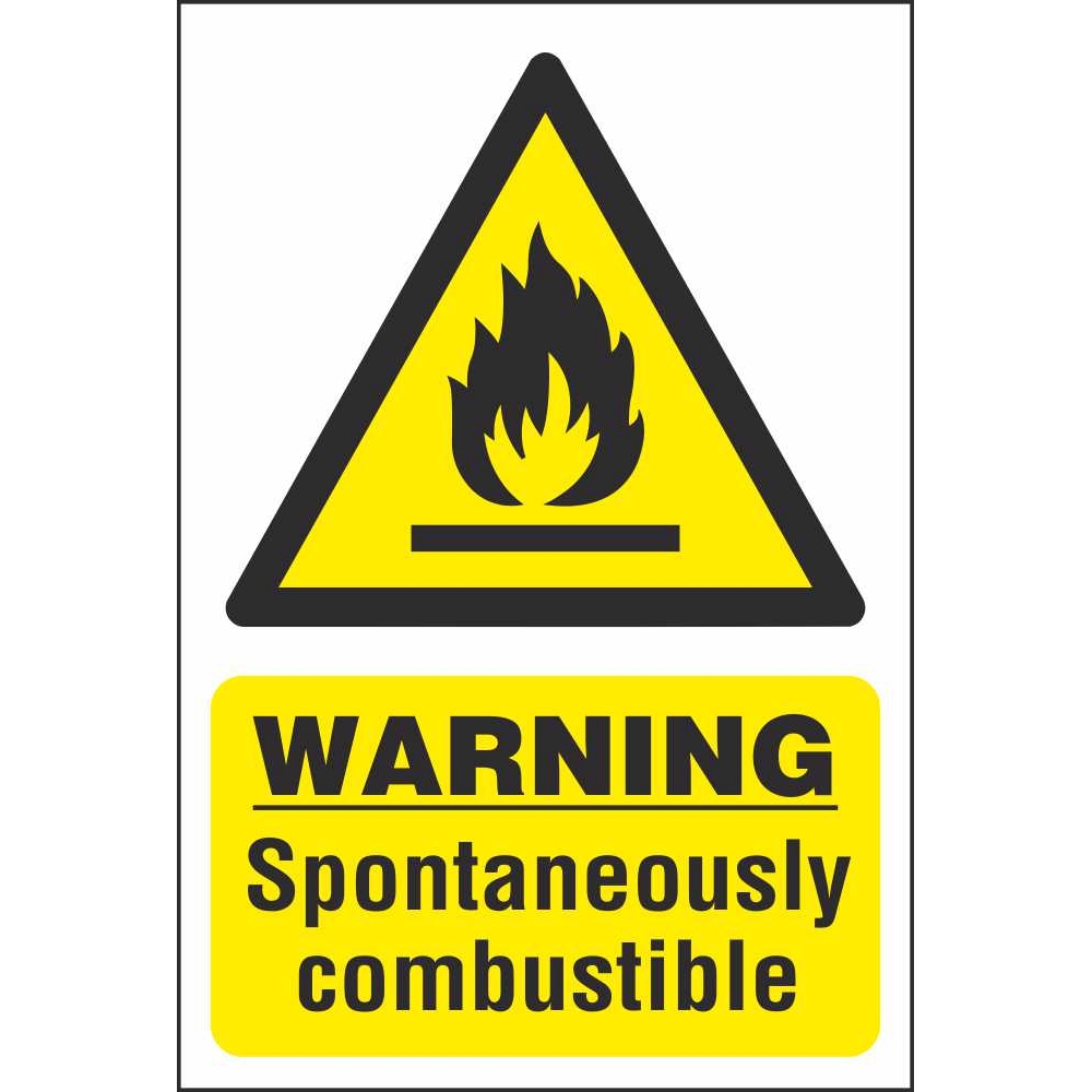 Spontaneously Combustible Warning Signs | Dangerous Goods Safety Signs
