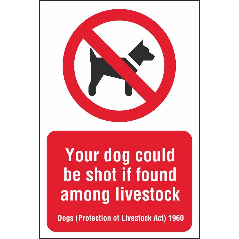 Your Dog Could Be Shot If Found Among Livestock Prohibitory Farm Signs
