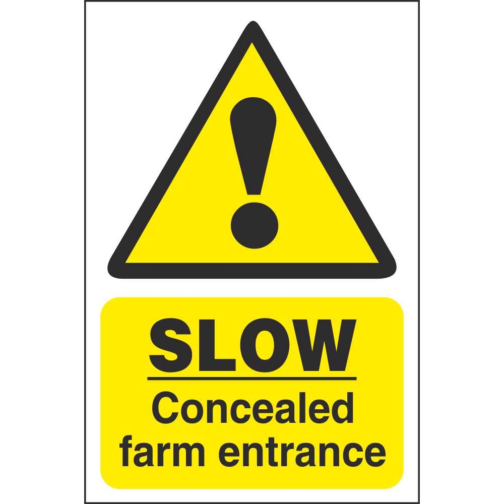 Slow Concealed Entrance Farm Signs | Hazard Farm Safety Signs Ireland