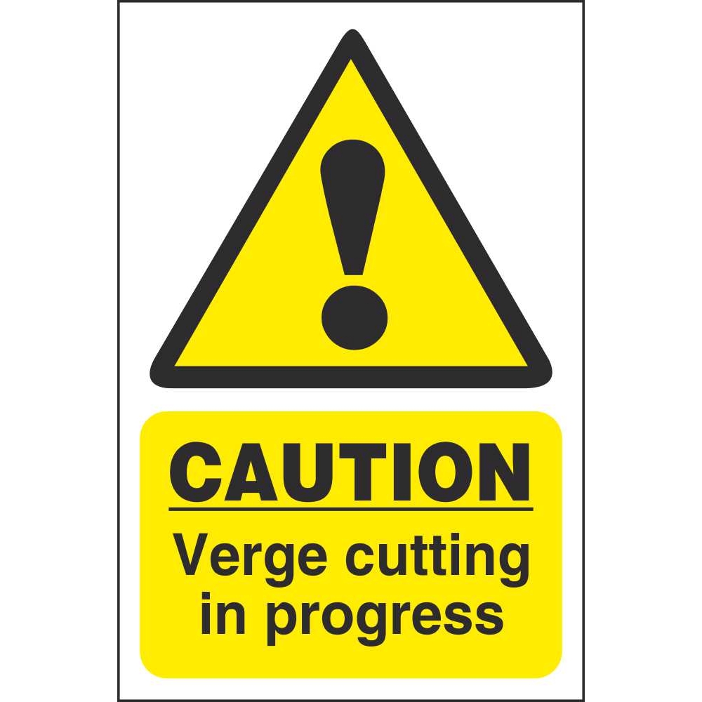 Caution Verge Cutting In Progress Signs | Hazard Farm Safety Signs