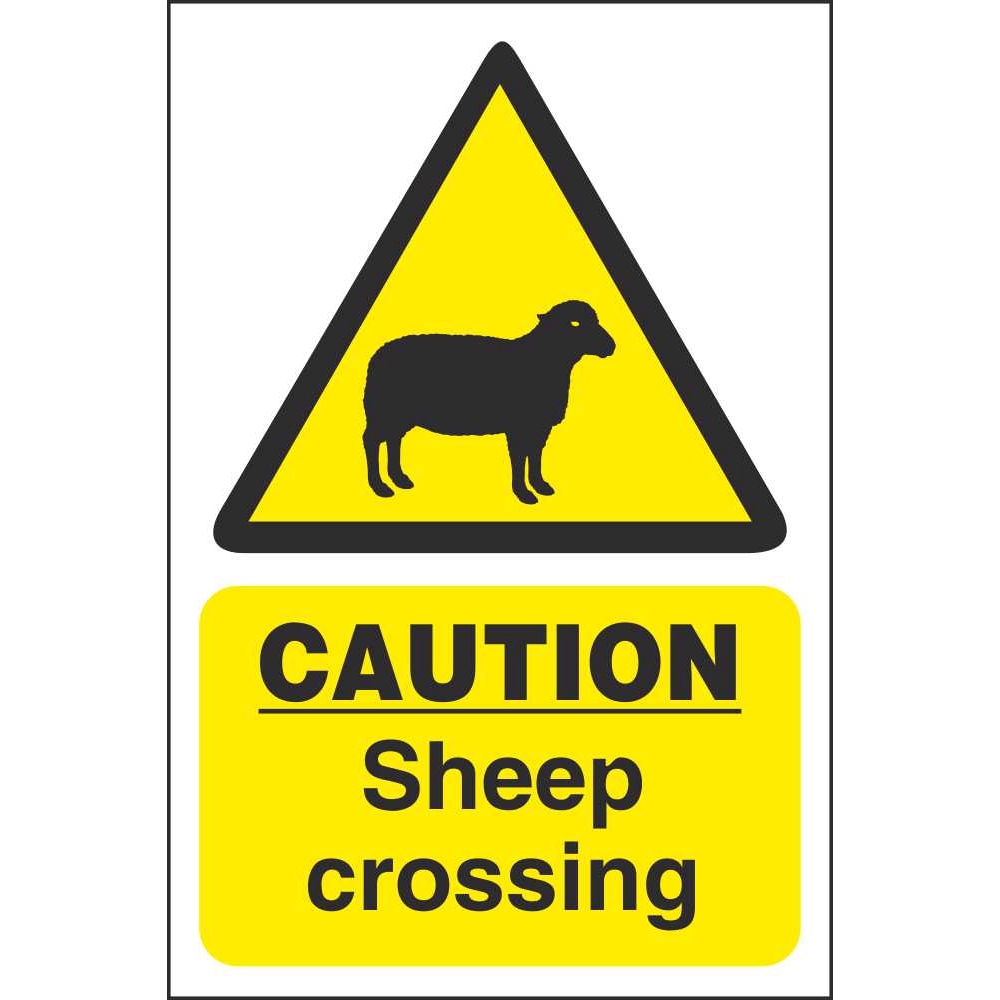 Caution Sheep Crossing Farm Signs | Hazard Farm Safety Signs Ireland