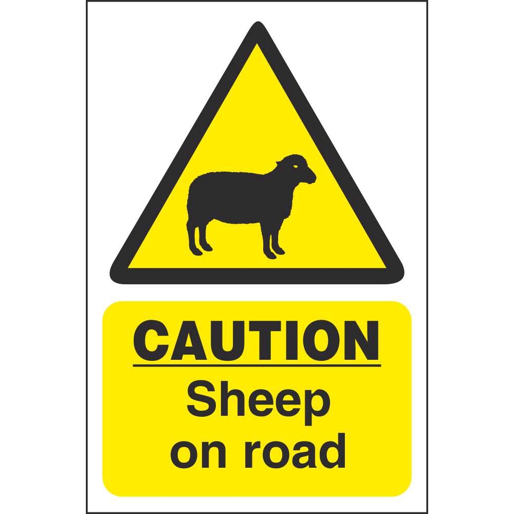 Caution Sheep On Road Farm Signs | Hazard Farm Safety Signs Ireland