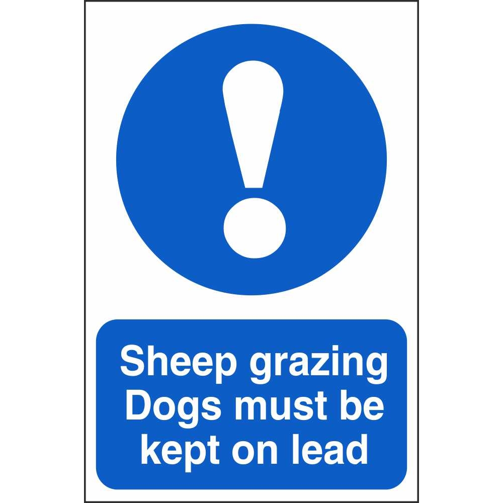 Sheep Grazing Dogs Must Be Kept On Lead Signs | Mandatory Farm Signs