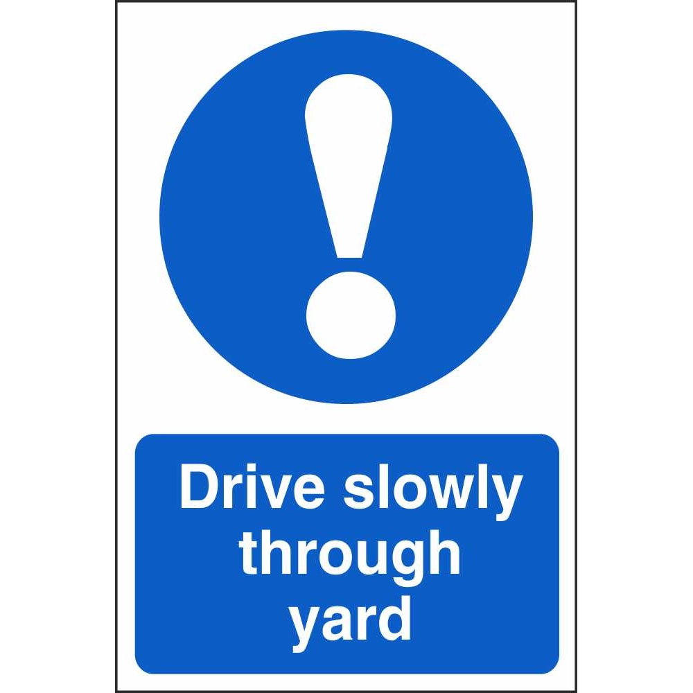 Drive Slowly Through Yard Farm Signs | Mandatory Farm Safety Signs