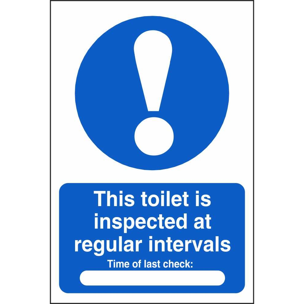 This Toilet Is Inspected At Regular Intervals Mandatory Hygiene Signs