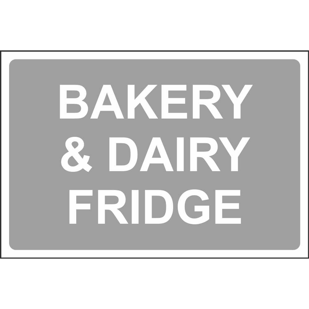 Bakery & Dairy Fridge Colour Coded Signs | Food Hygiene Safety Signs