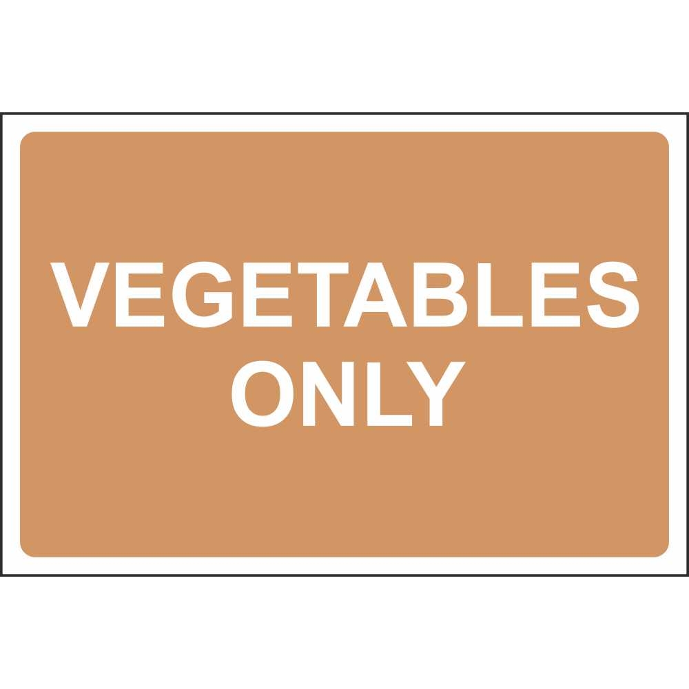 Vegetables Only Colour Coded Signs | Food Hygiene Safety Signs