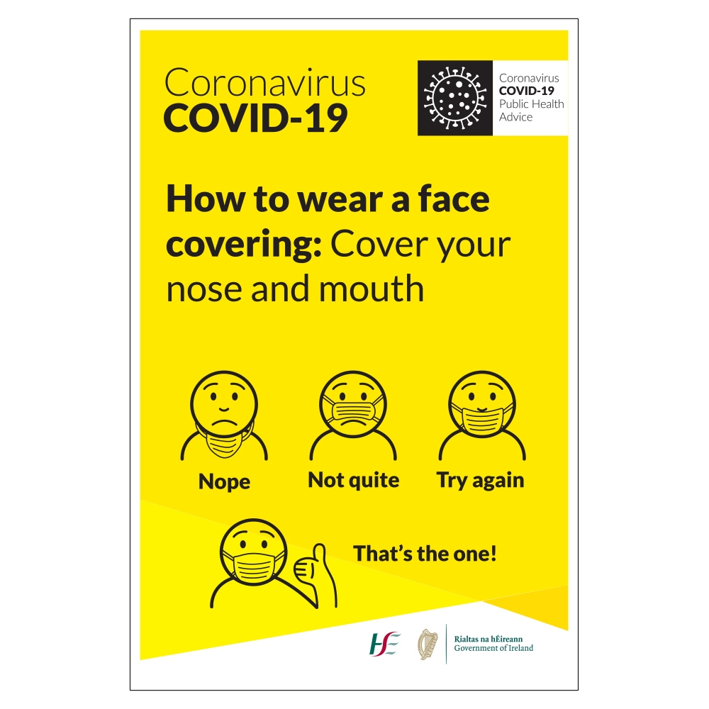 COVID-19 How To Wear A Face Covering Correctly Sign