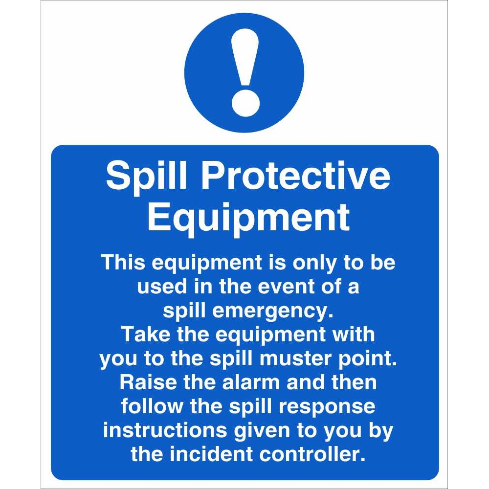Spill Protective Equipment Signs | Industrial Spill Kit Safety Signs