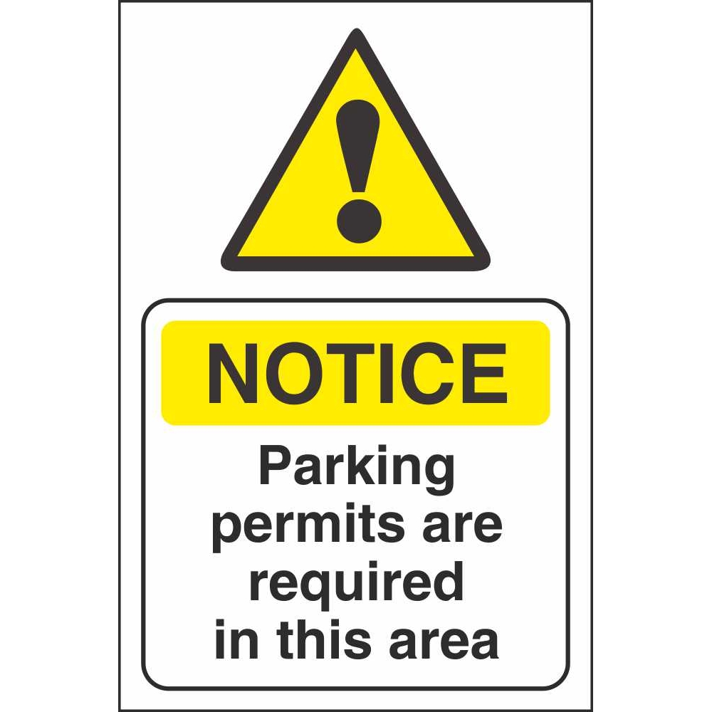 Parking Permits Are Required In This Area Disclaimer Notice Signs