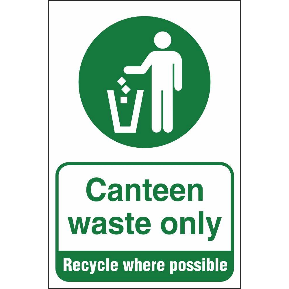 Canteen Waste Only Signs | Industrial Recycling Safety Signs Ireland