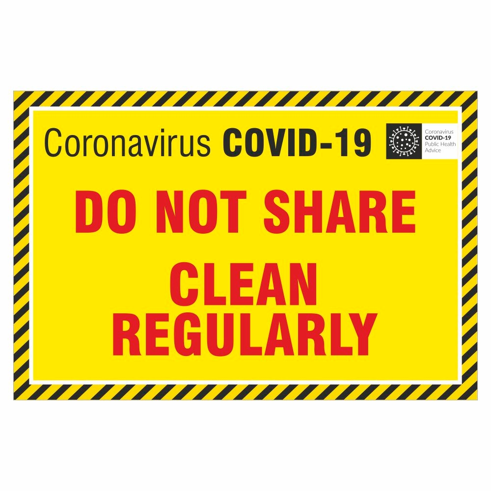 Do Not Share Clean Regularly Sticker CIF Ireland