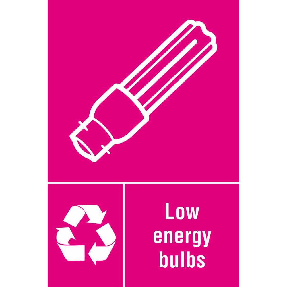 Low Energy Bulbs Electrical Waste Recycling Signs