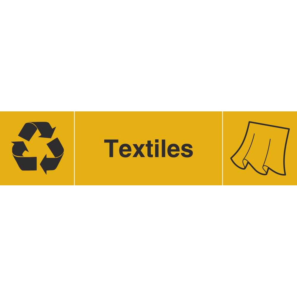 Textiles (Textile Symbol) Landscape Textile Waste Recycling Signs