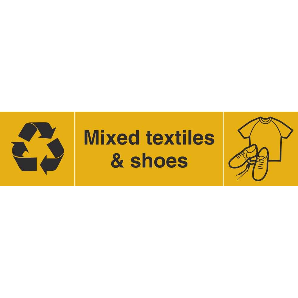 Mixed Textiles & Shoes Landscape Textile Waste Recycling Signs Ireland