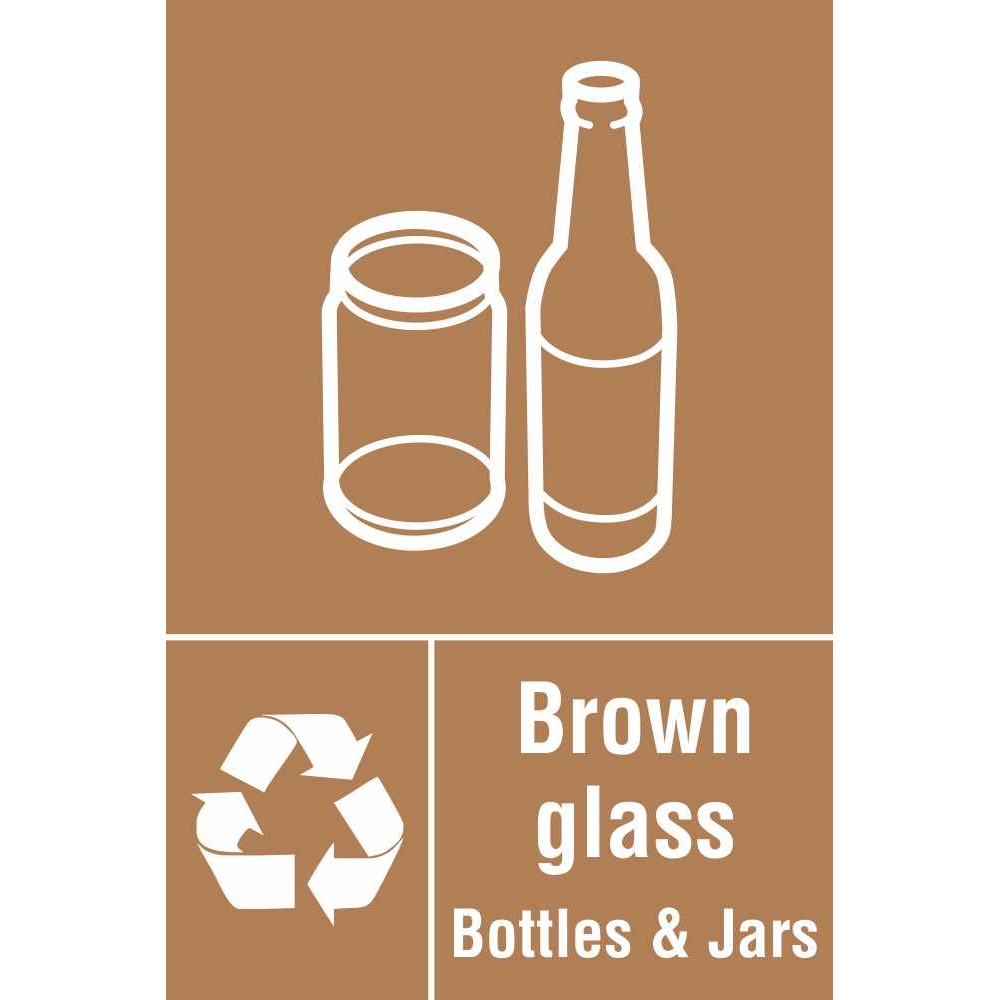 Brown Glass Waste Recycling Signs | Environmental Safety Signs