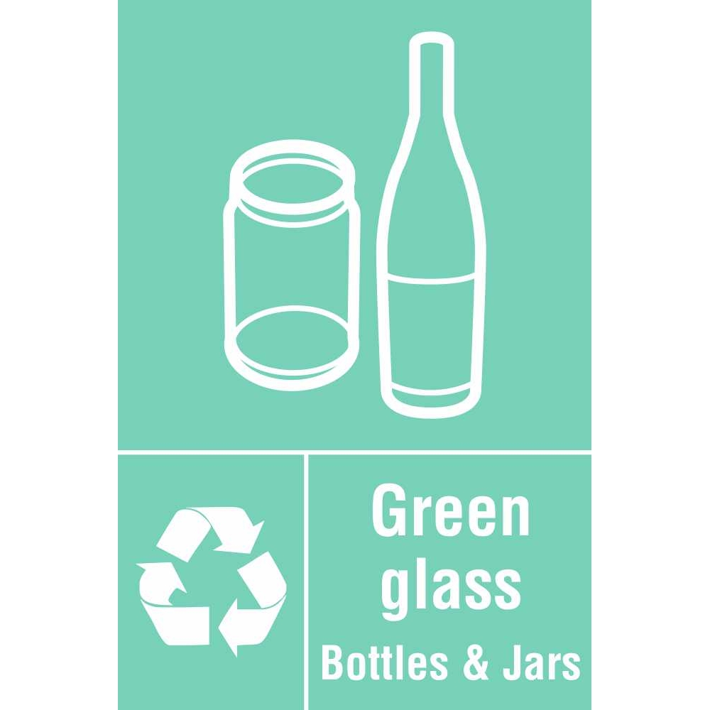 Green Glass Waste Recycling Signs | Environmental Safety Signs