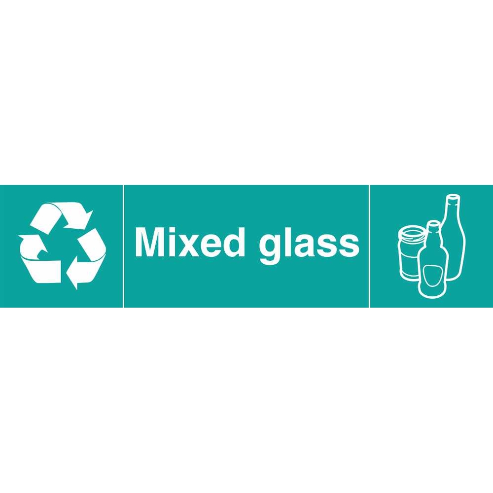 Mixed Glass Landscape Waste Recycling Signs Ireland