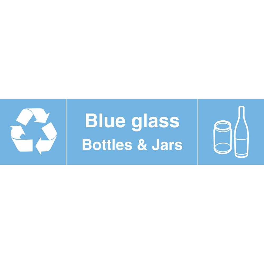 Blue Glass Landscape Waste Recycling Signs Ireland