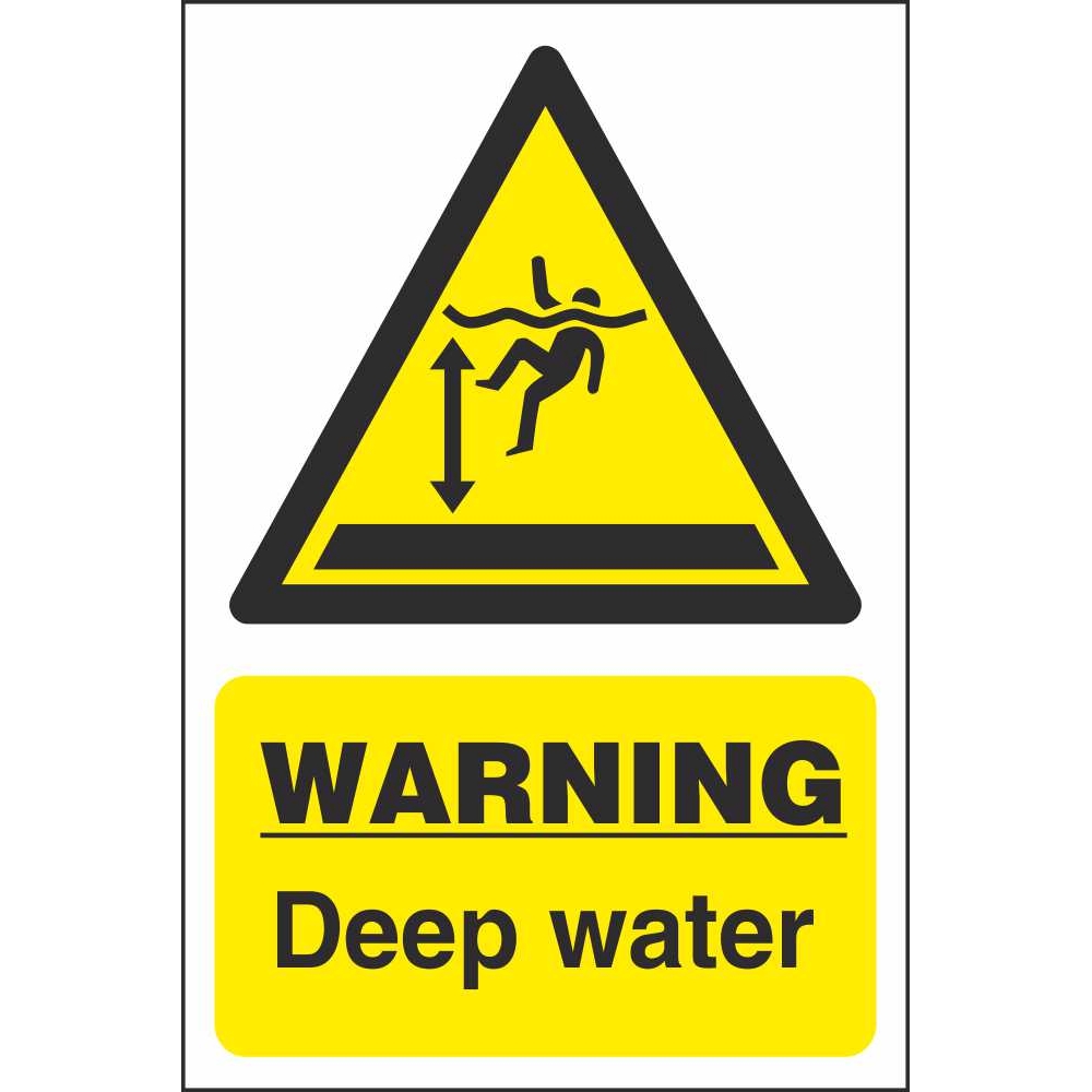 Warning Deep Water Signs | Water Hazard Safety Signs Ireland