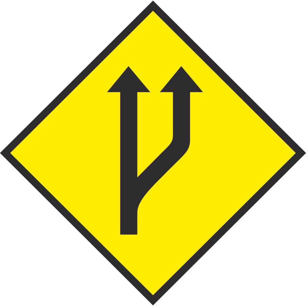 W 100 Start Of Passing Lane | Road Warning Signs Ireland | PD Signs