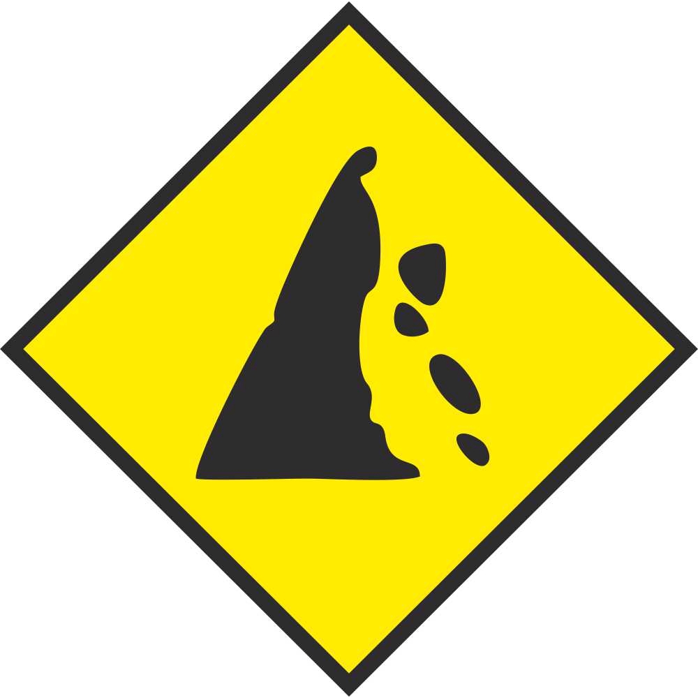 Falling Rocks Road Sign