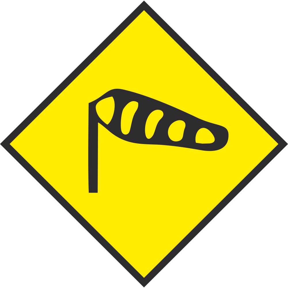 W 166 Crosswind | Road Warning Signs Ireland | PD Signs