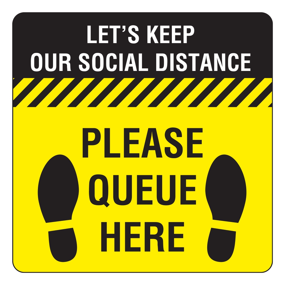 Lets Keep Our Social Distance Floor Graphic Sign Cork Dublin