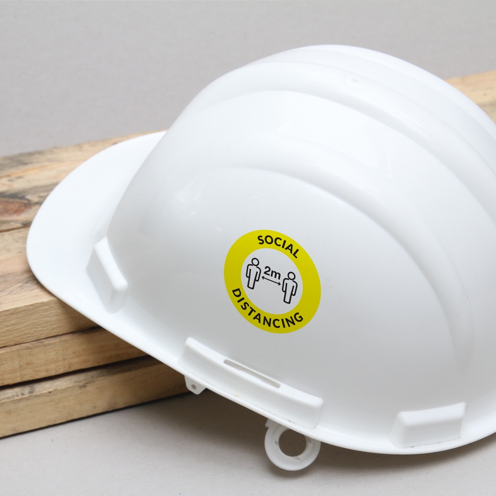 Social Distancing Helmet Labels Construction Industry Federation Ireland