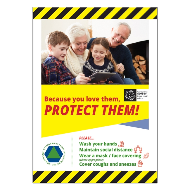 CIF Because You Love Them Protect Them Sign
