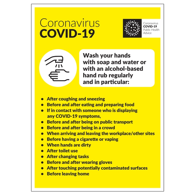 COVID-19 Multi Notice Hand Wash Sign