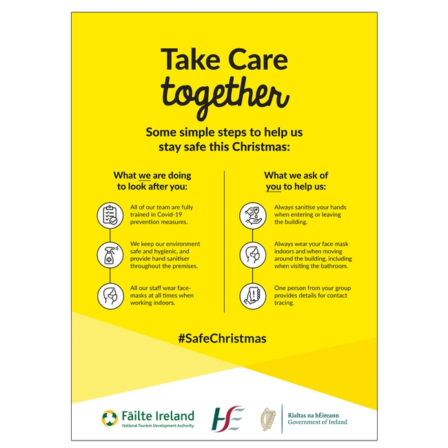 COVID-19 Fáilte Ireland Safe Christmas Sign