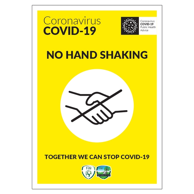 COVID-19 FAI No Hand Shaking Sign Social Distancing