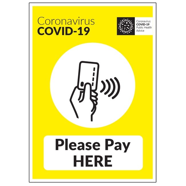 COVID-19 Please Pay Here Sign