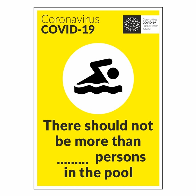 COVID-19 There Should Not Be More Than Persons In The Pool Sign